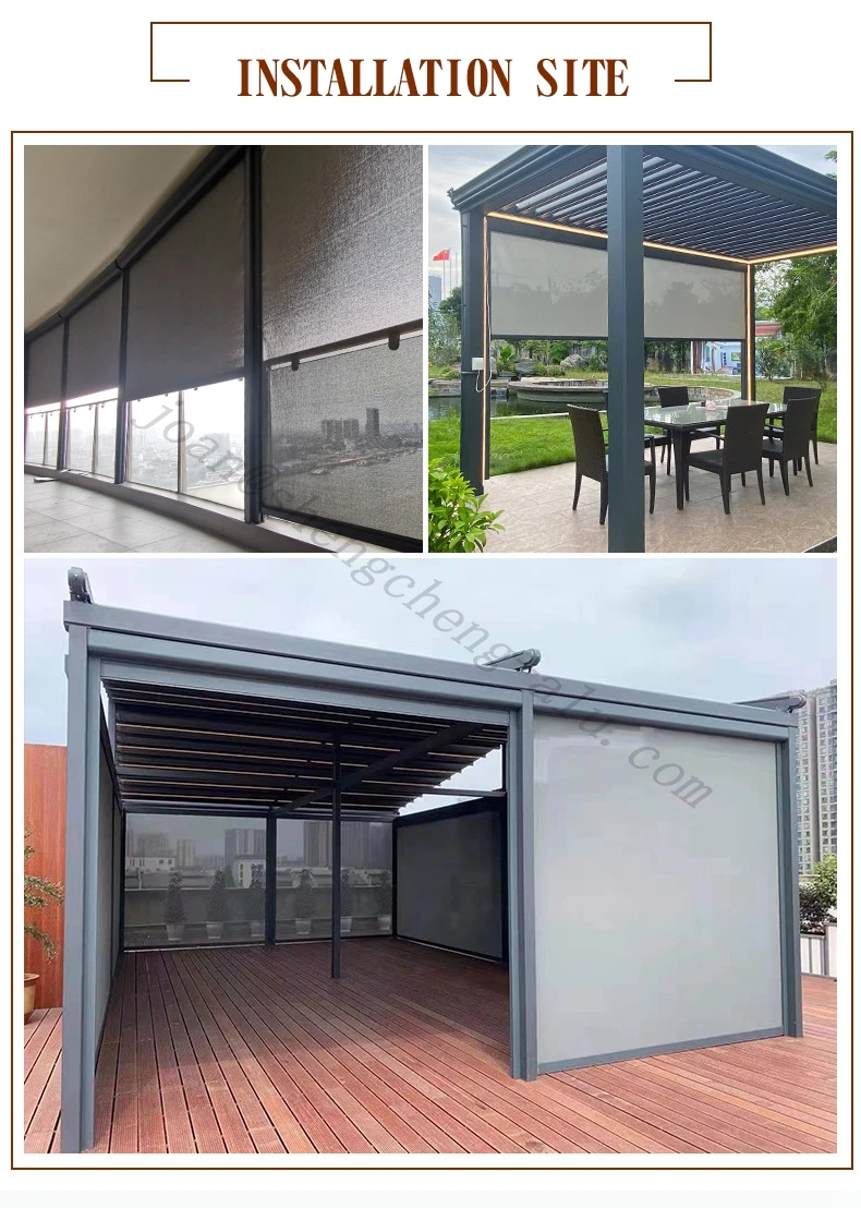 Remote Control Zip Screen Outdoor Blinds Motorized Roller Waterproof ...
