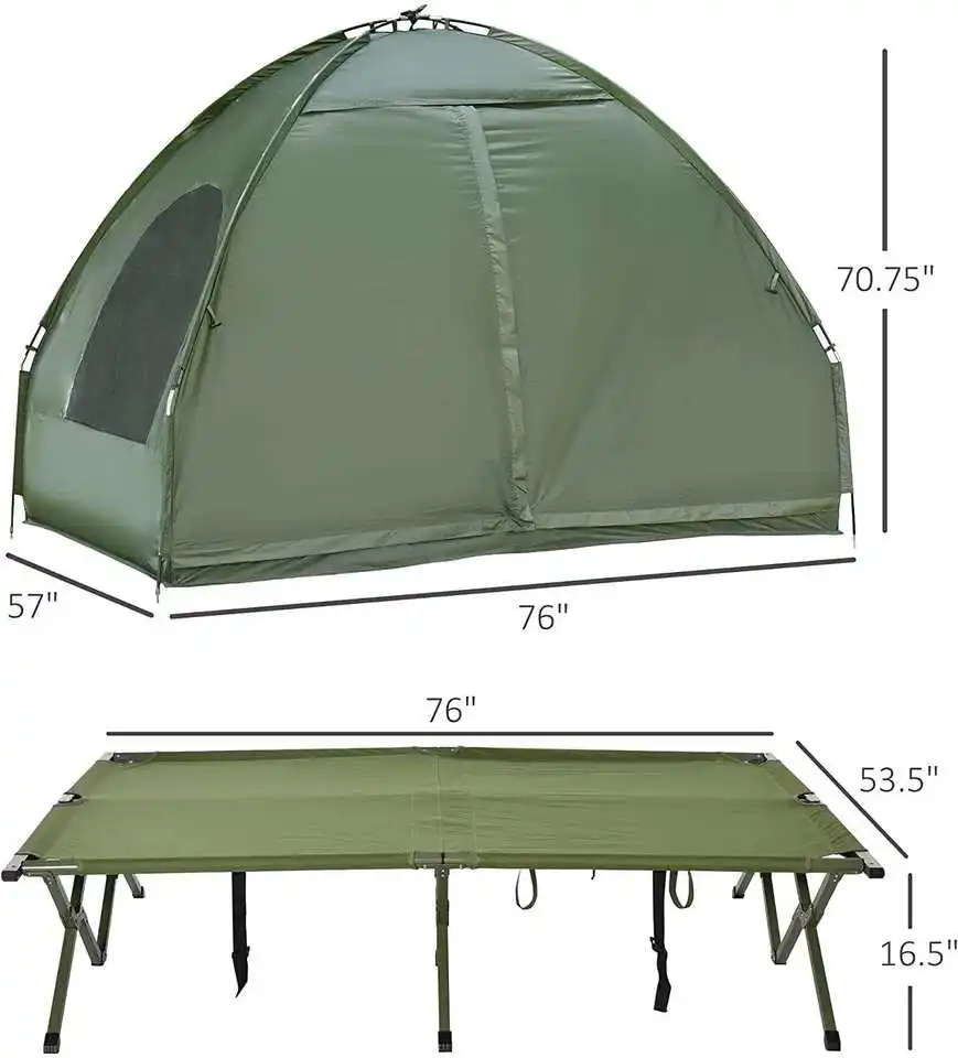All in One Camping Cot Tent Automatic Large Compact Pop up Tent ...