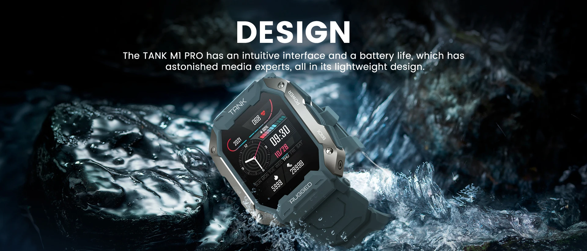 Kospet Tank M1 Pro Large Screen Outdoor Rugged Fitness Tracker ...