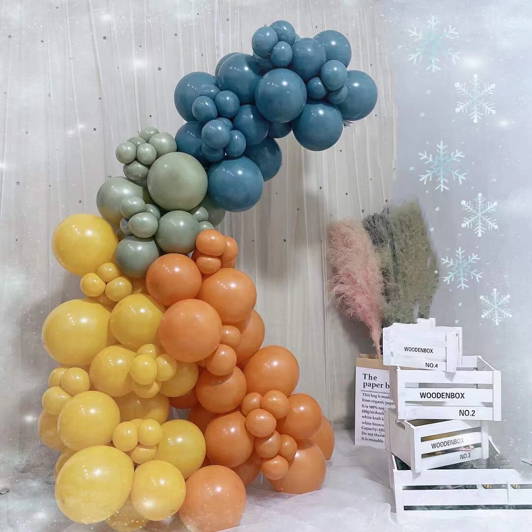 Mustard Navy Blue Balloon Garland Kit Latex Balloons Arch Set For ...