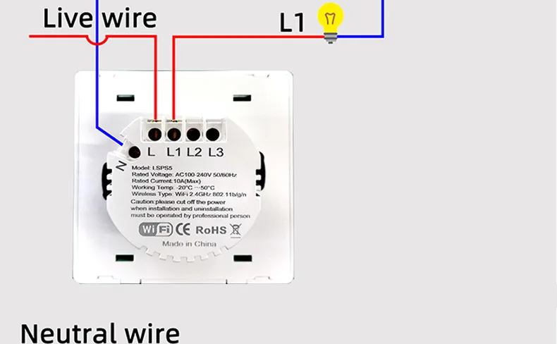 86 Type Smart Home Button Switch - Tuya Wifi Smart Switch