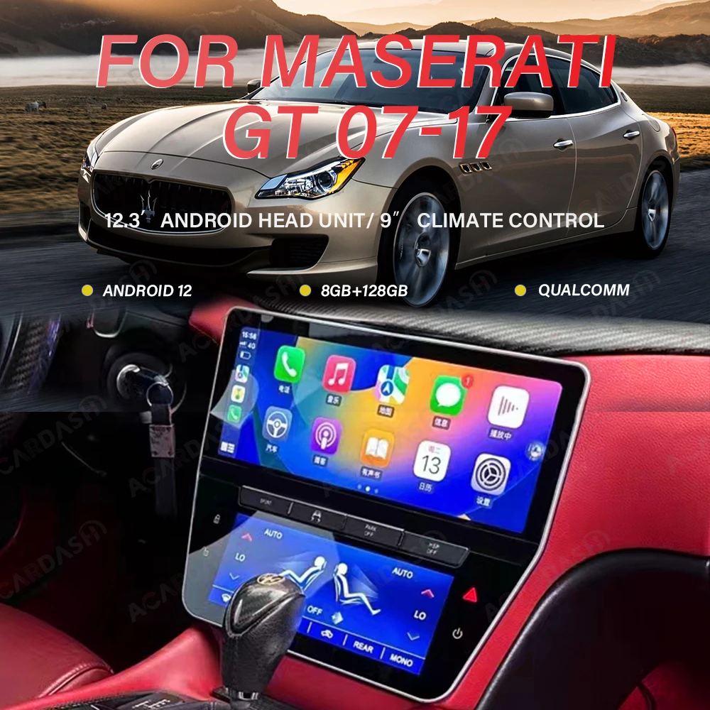 ACARDASH Android Head Unit and Climate Control Dual Screen for Maserati ...