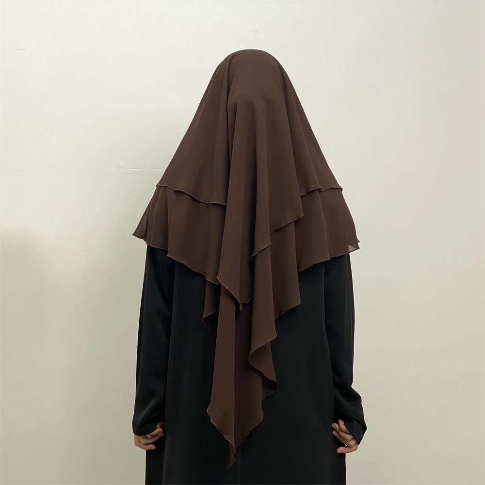 Shop 2305# New Front Back 2 Layer Chiffon Khimar Hijab