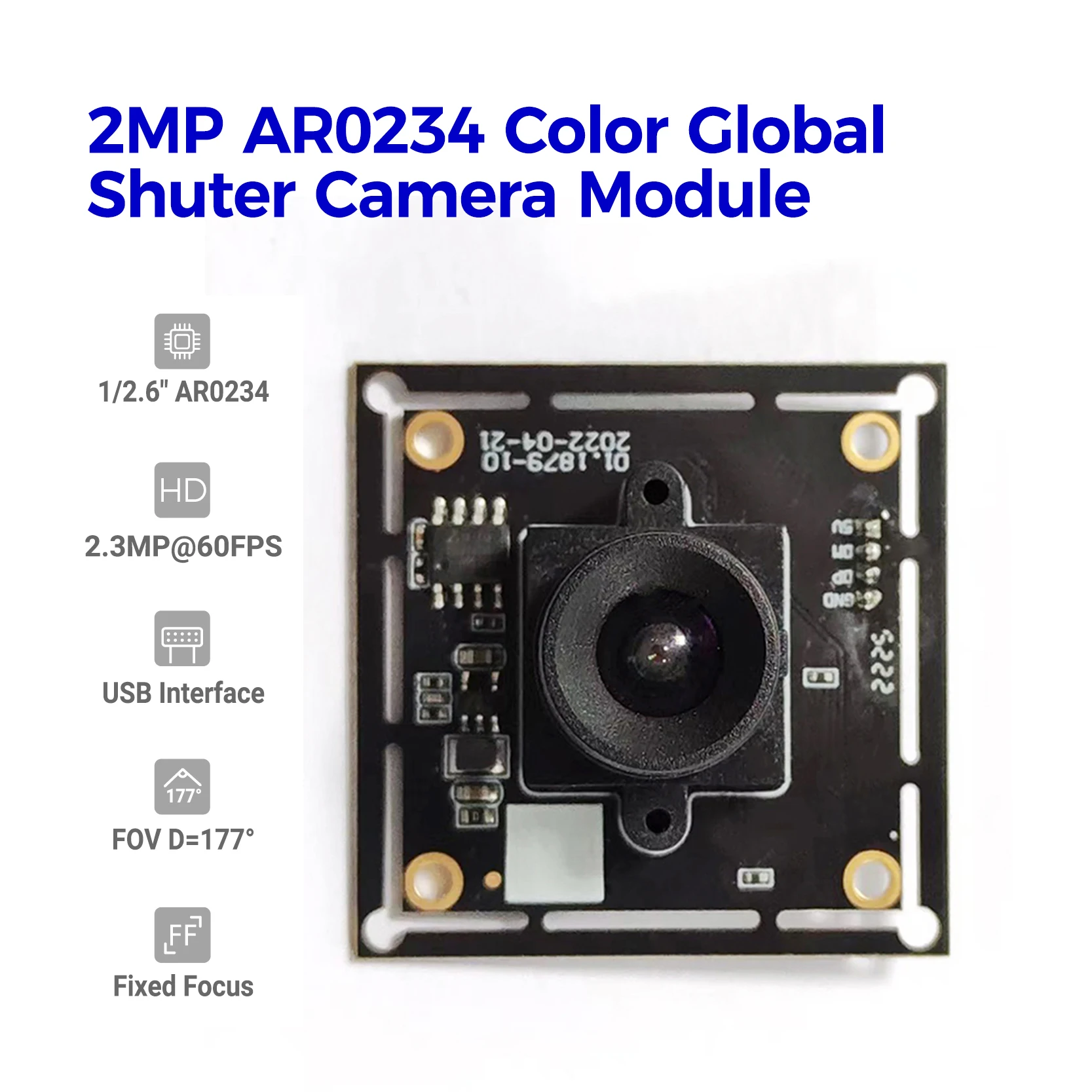 AR0234 USB Camera - 177 Degree Wide Angle, 60FPS Global Shutter