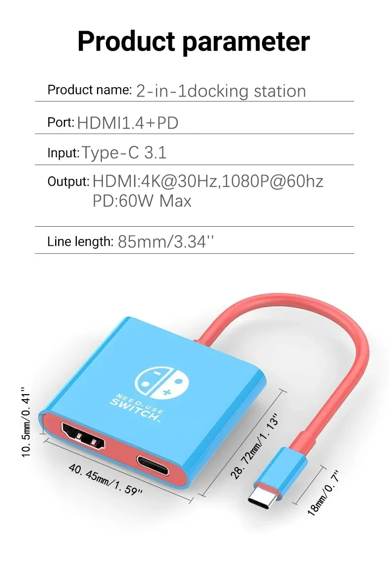 Portable OLED Docking Station HDTV Projection Cable Adapter Base for TV ...