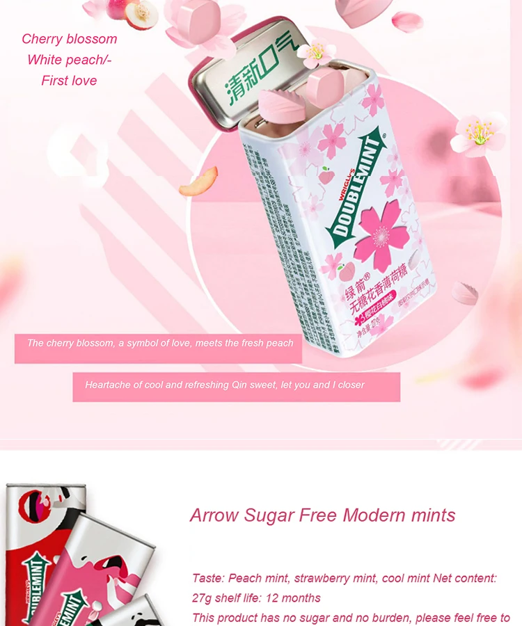 Chinese Chewing Gum Sugar Free Chewing Gum 27g Floral Mints Mint ...