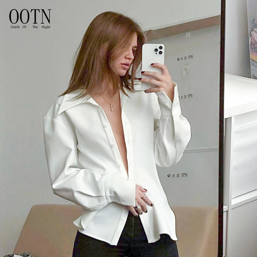 Ootn Long Sleeve Yellow White Pink Blue Blouse Hipster Korean Spring