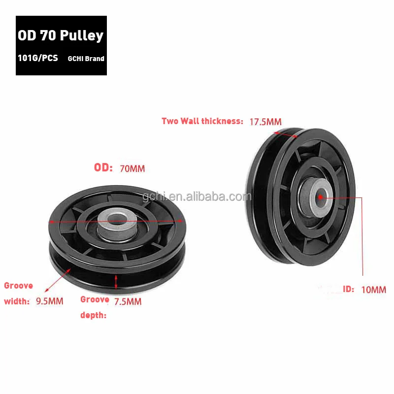 Round Plastic Pulley 2 INCH 50mm - High Quality for Fitness