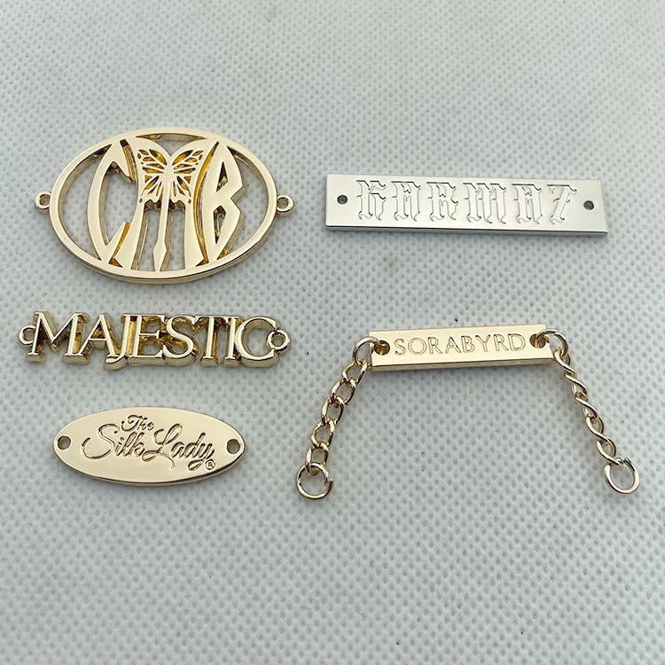 Wholesale Brand logo Embossed Custom Metal Name Tag Plate for Clothing ...