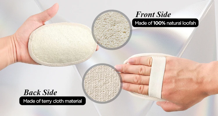 Exfoliating Loofah Sponge Pads - Natural Luffa & Terry Cloth