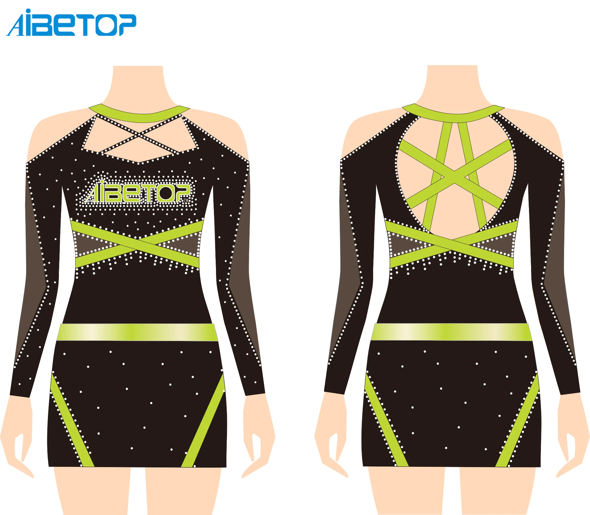 Rhinestone Cheerleader Wear Custom Cheerleading Uniforms Allstar ...