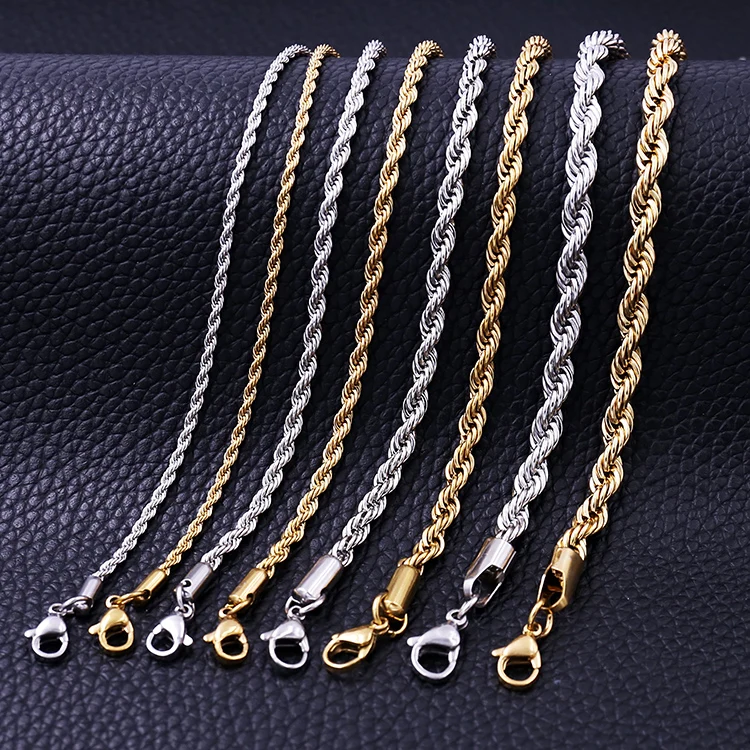 Wholesale 2-5mm Minimalist Trendy Waterproof Stainless Steel 18k Gold ...