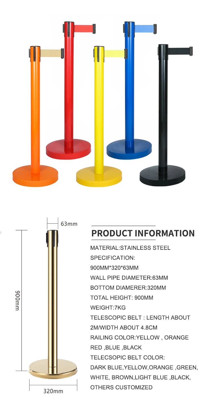 Stainless Steel Crowd Control Rope Barrier Gold Event Pole With Red ...