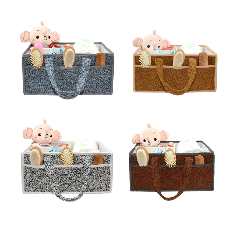 Terry Velour Velvet Teddy Diaper Caddy Organizer Nursery Baby Basket ...
