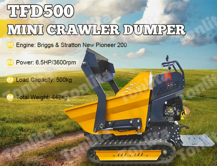 TFD500 Mini Track Dumper - 500KG Capacity & Easy Maintenance
