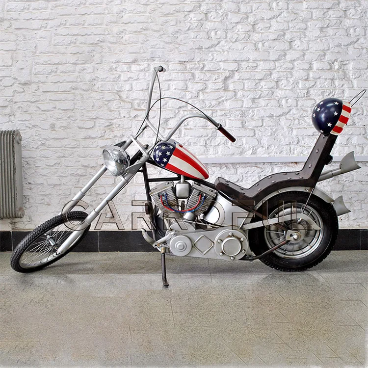 Life Size for Bar Car Theme Hotel Retro Harley Motorcycle Sculpture ...