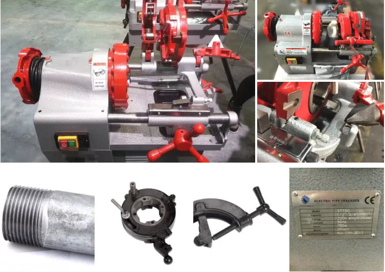 Automatic Metal Pipe Threading Machine 50HZ 1/2-2'' Size Can Customised