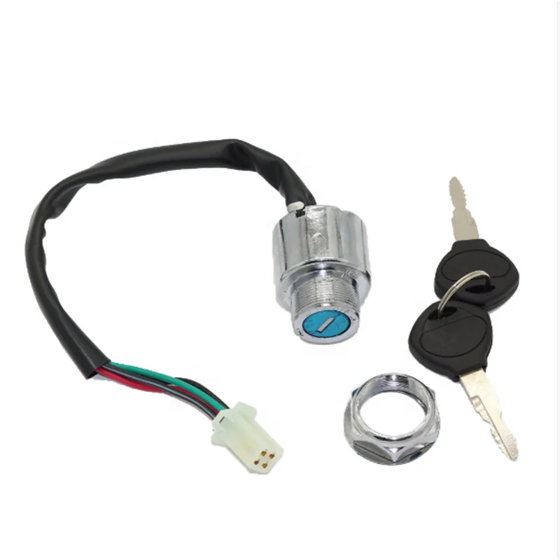 4 Wire Pin Ignition Key Switch Go Kart Atv Quad Dirt Bike Scooter Moped ...