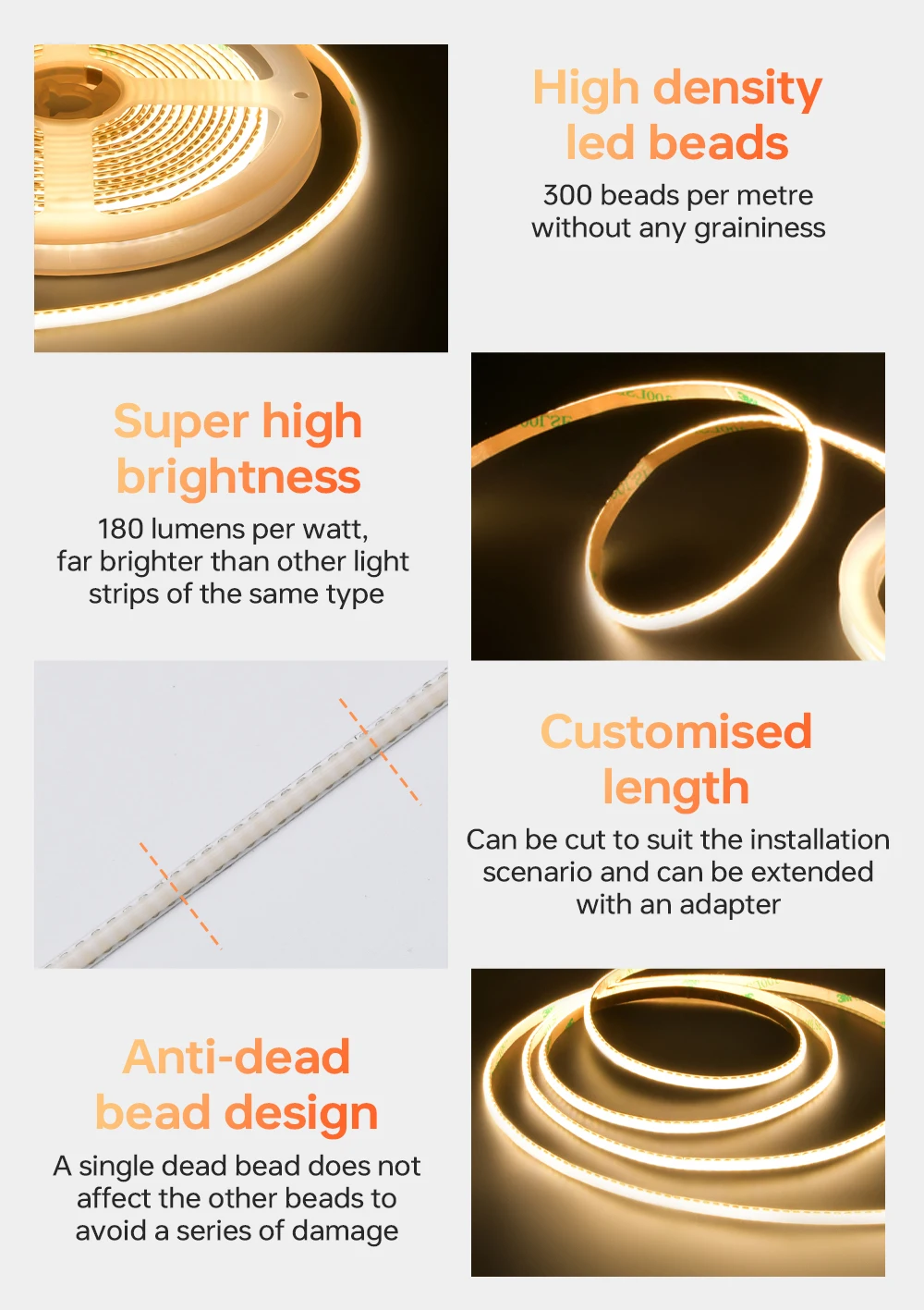 China Manufacturer Ip20 Non Waterproof 300leds/m Dc36 White Warm White ...