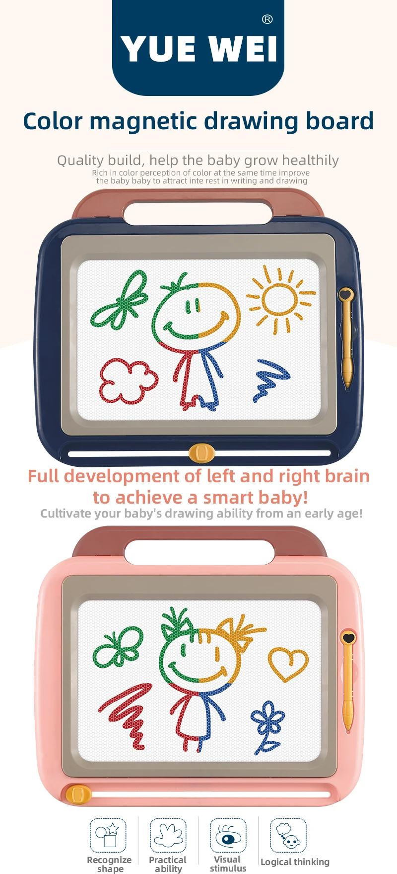 Erasable Writing Doodle Magic Drawing Board Table Plastic Reusable Pad ...