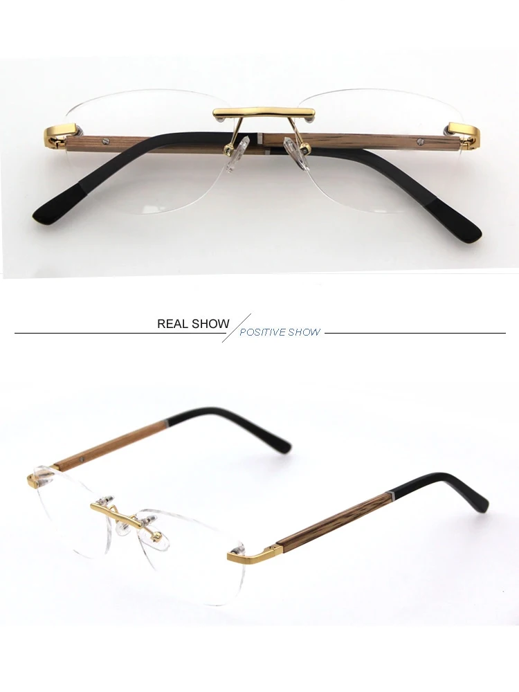 Italy Designer Fashion Wood Rimless Optical Frames For Women - Buy ...