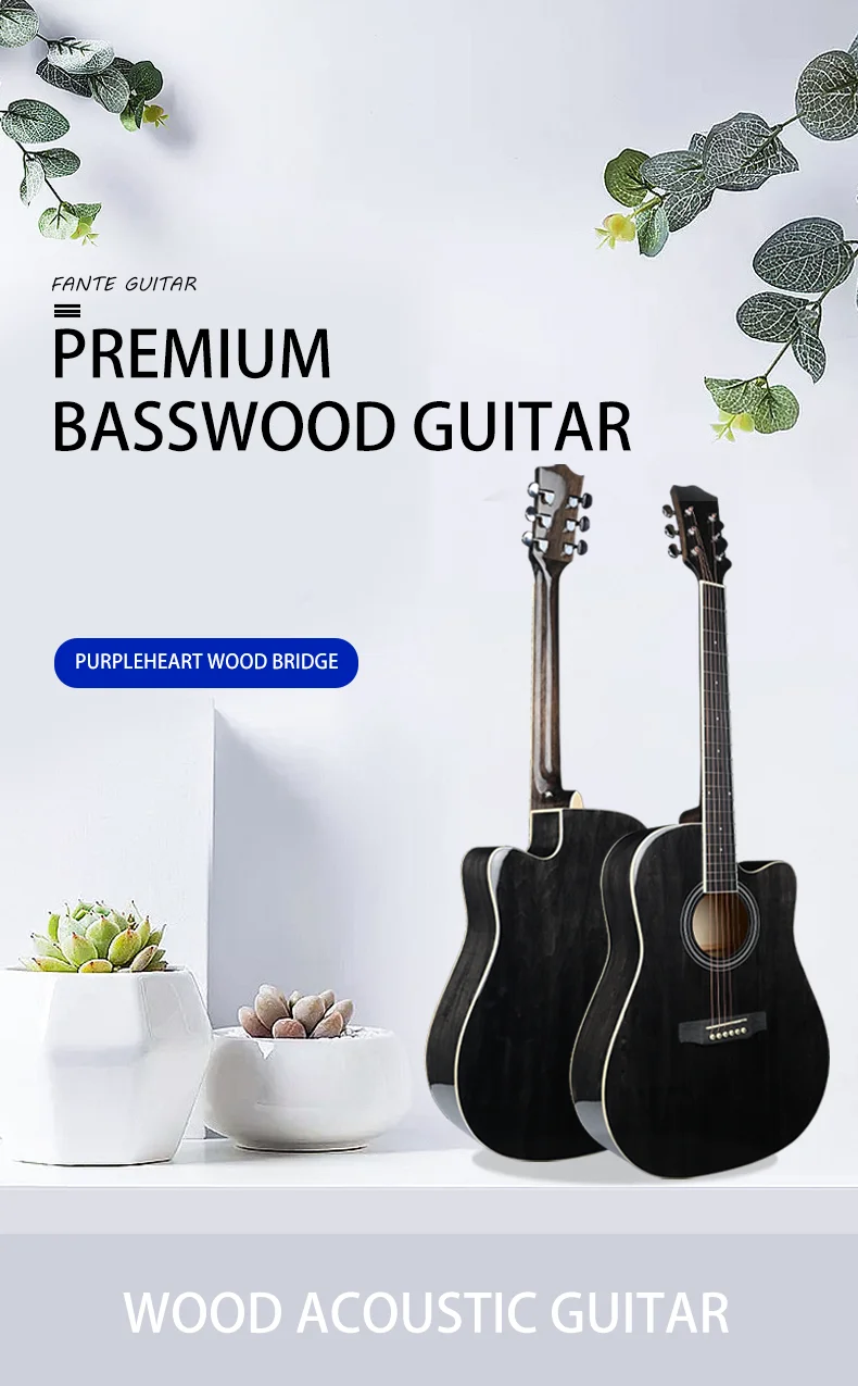 41inch High Gloss Black Cutaway Acoustic Guitar From China Guitar ...