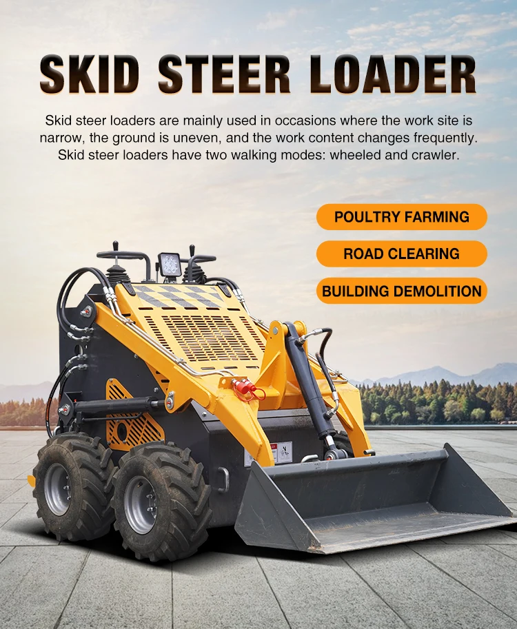 Chinese NEW CE Epa Engine Diesel Minicargador Skidsteer Mini Wheel Crawler Loader Mini Skid ...