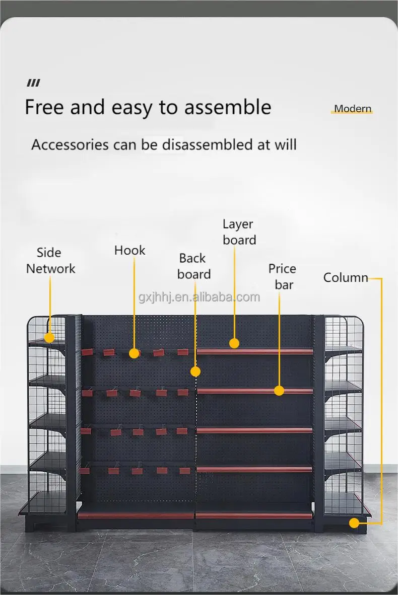 Modern Double-Sided Heavy Duty Steel Metal Rack Anti-Rust Adjustable ...