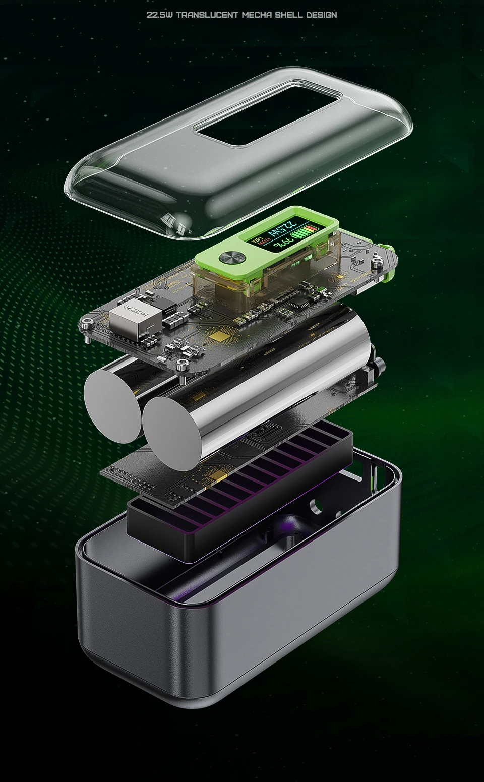 Cyberpunk Led Display Quick Charge Power Bank 10000mah 22.5w Pd Quick ...