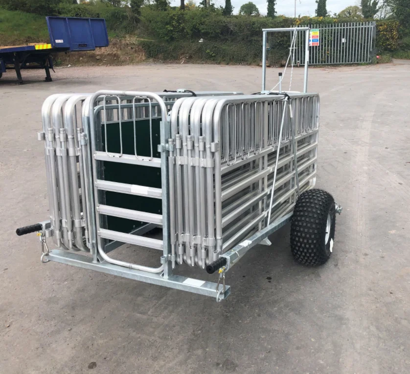 Galvanized Cattle Sheep Panel Trailer As Portable Yard - Buy Trailer ...