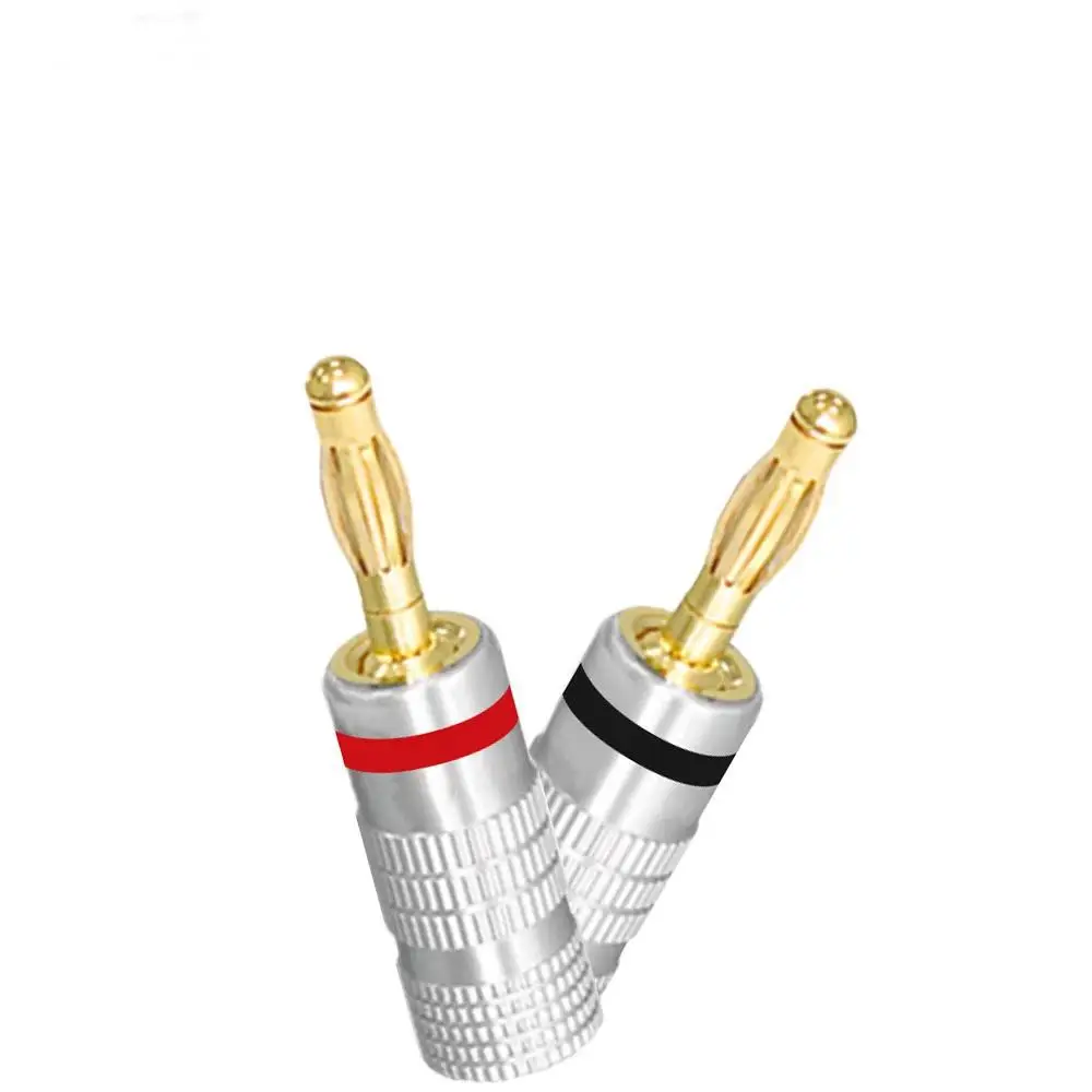 Banana Plugs 24k Gold Plated Copper Audio Speaker Amplifier Cable With ...