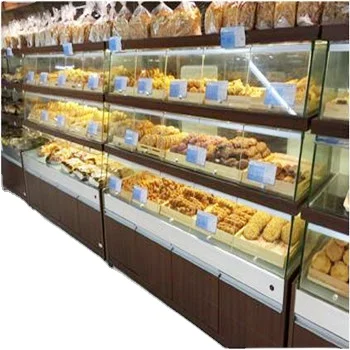 Customized 3 Tier Wall Mounted Cabinet Case For Bread Bakery Display ...