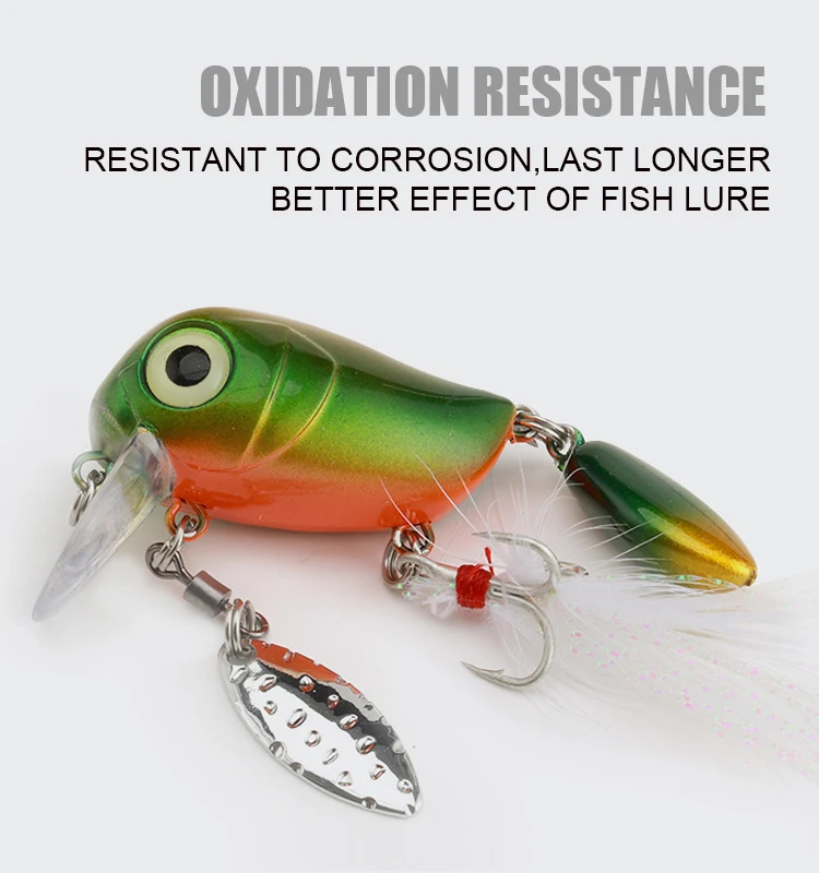 Thorforce New 5g 3.8cm Hard Plastic Lures Biomimetic Little Fat Minnow Lures For Artificial ...