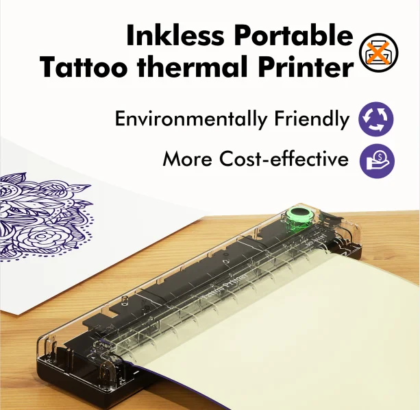 Luck Jingle Wireless Inkless Mini Portable Tattoo Printer Bt Thermal ...