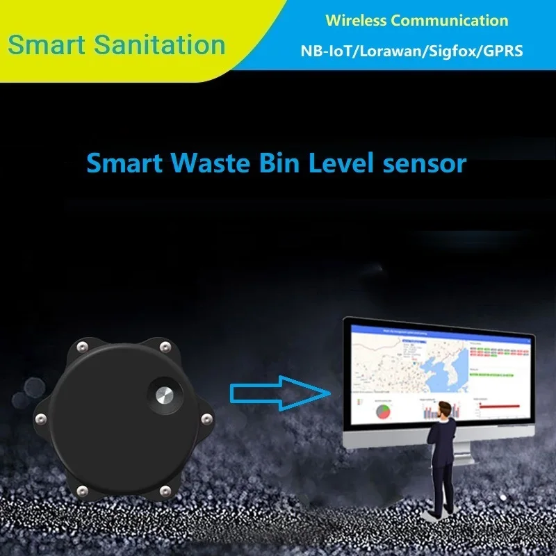 Nbiot Waste Bin Level Sensor Lorawan Ultrasonic Trash Sensor - Buy ...