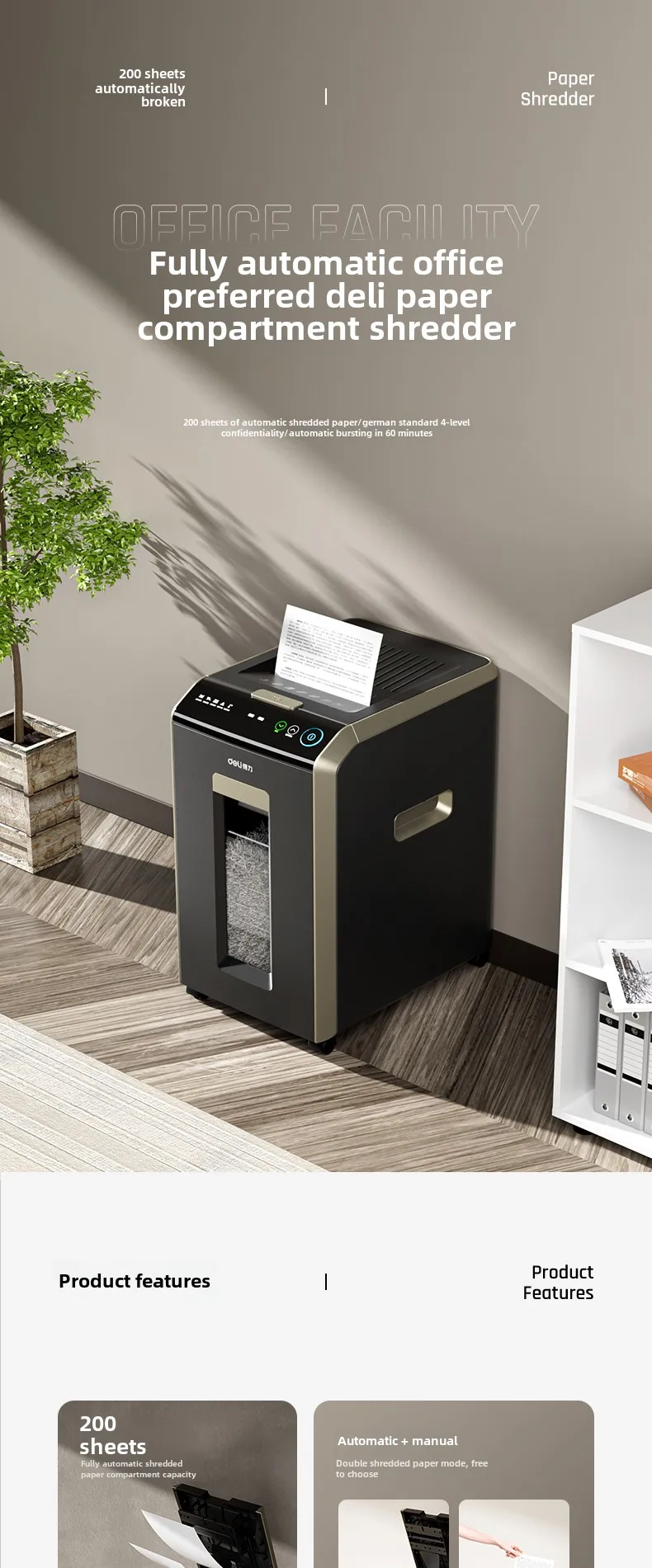 Precision 200 Pages Heavy Duty Automatic Shredder for Office & Home ...