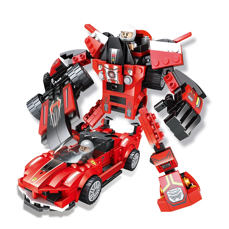Mini Transforming Robot Car Educational Brick Toys 175pcs Diy Assembly ...