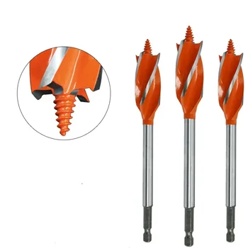 Hss 4 Flutes Hex Shank Auger Wood Milling Cutter Wood Dril Bits Wood ...