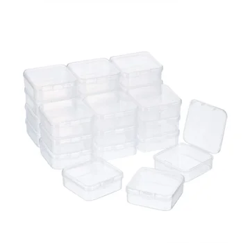 Small Plastic Containers Mixed Sizes Square Empty Clear Plastic Box For ...