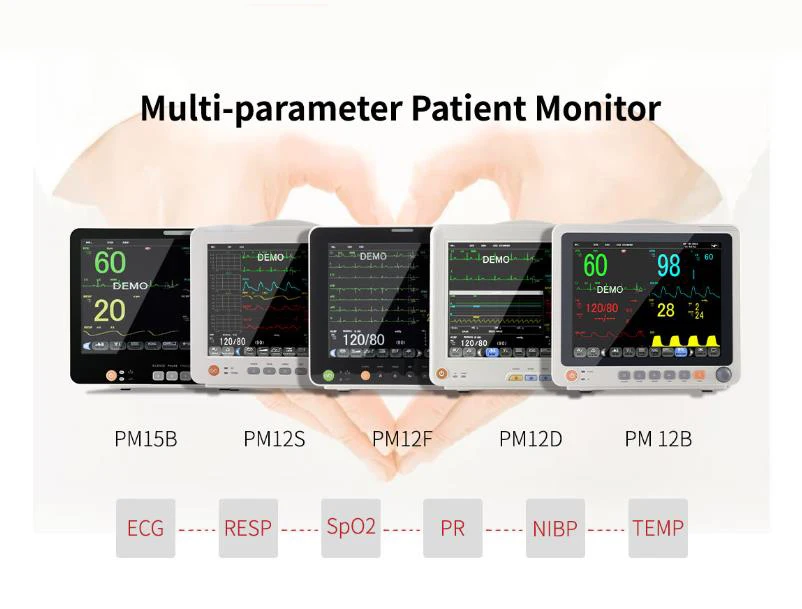 OEM Vet Monitor Multiparameter Monitor 12 Inch 6 Parameter Icu Machine ...
