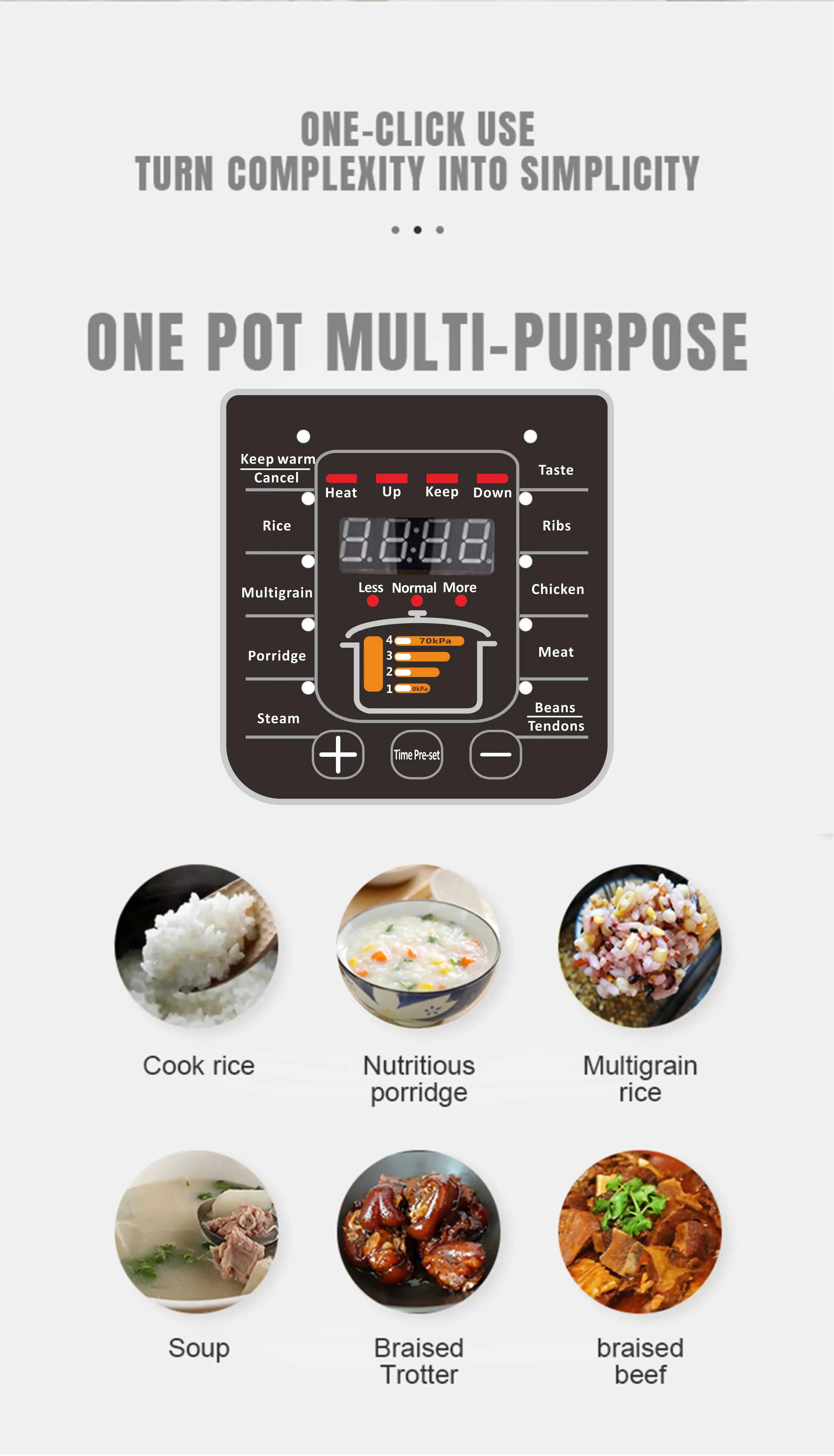 Ewant 6l Multi Function Panel Stainless Steel Electric Pressure Cookers - Buy Stainless Steel ...