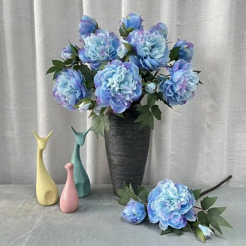Wholesale Bridal Bouquet Artificial Flower Bush Silk Peony Flowers for ...