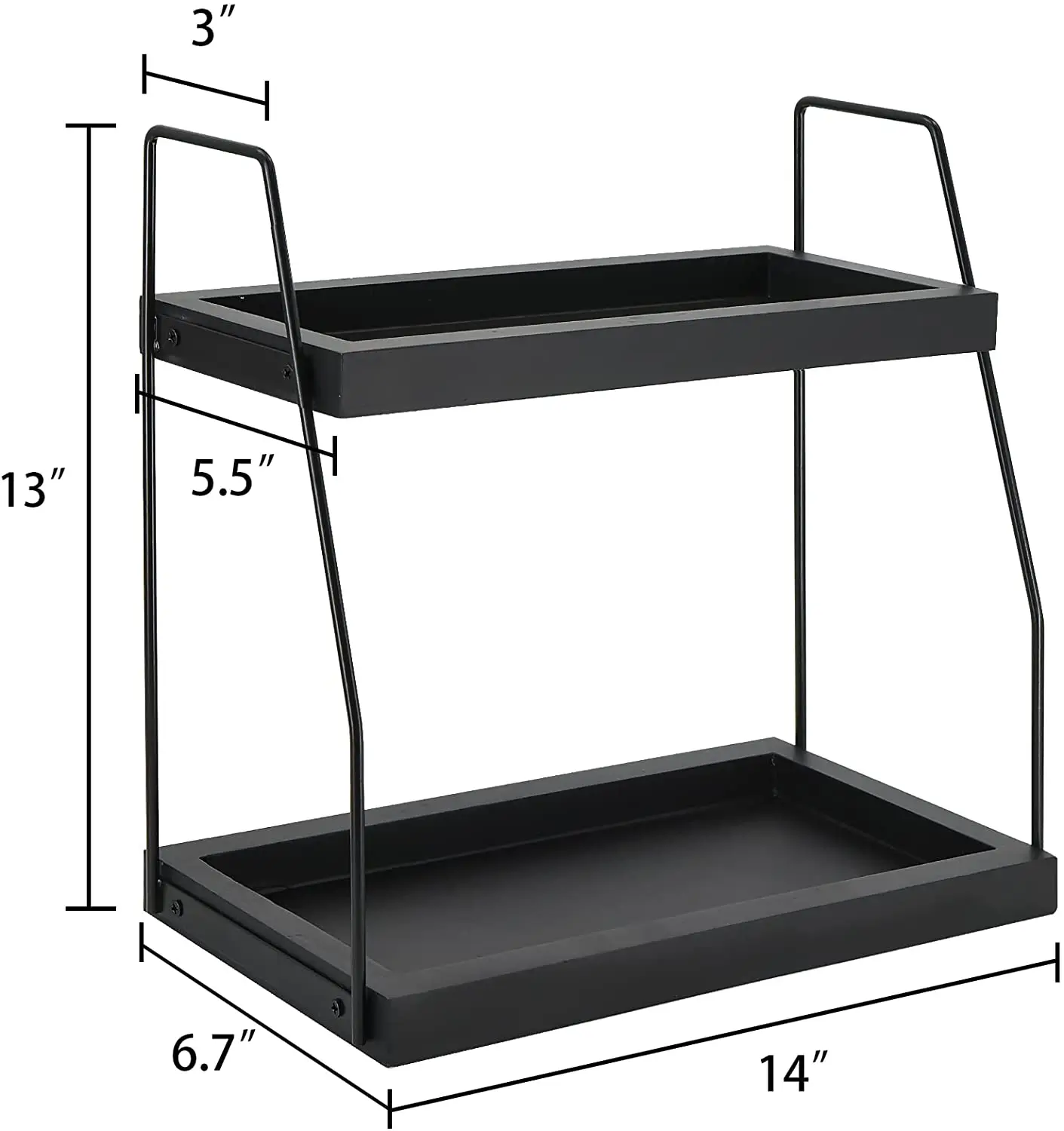 2 Tier Bathroom Countertop Organizer,Wood Bathroom Counter Shelf ...