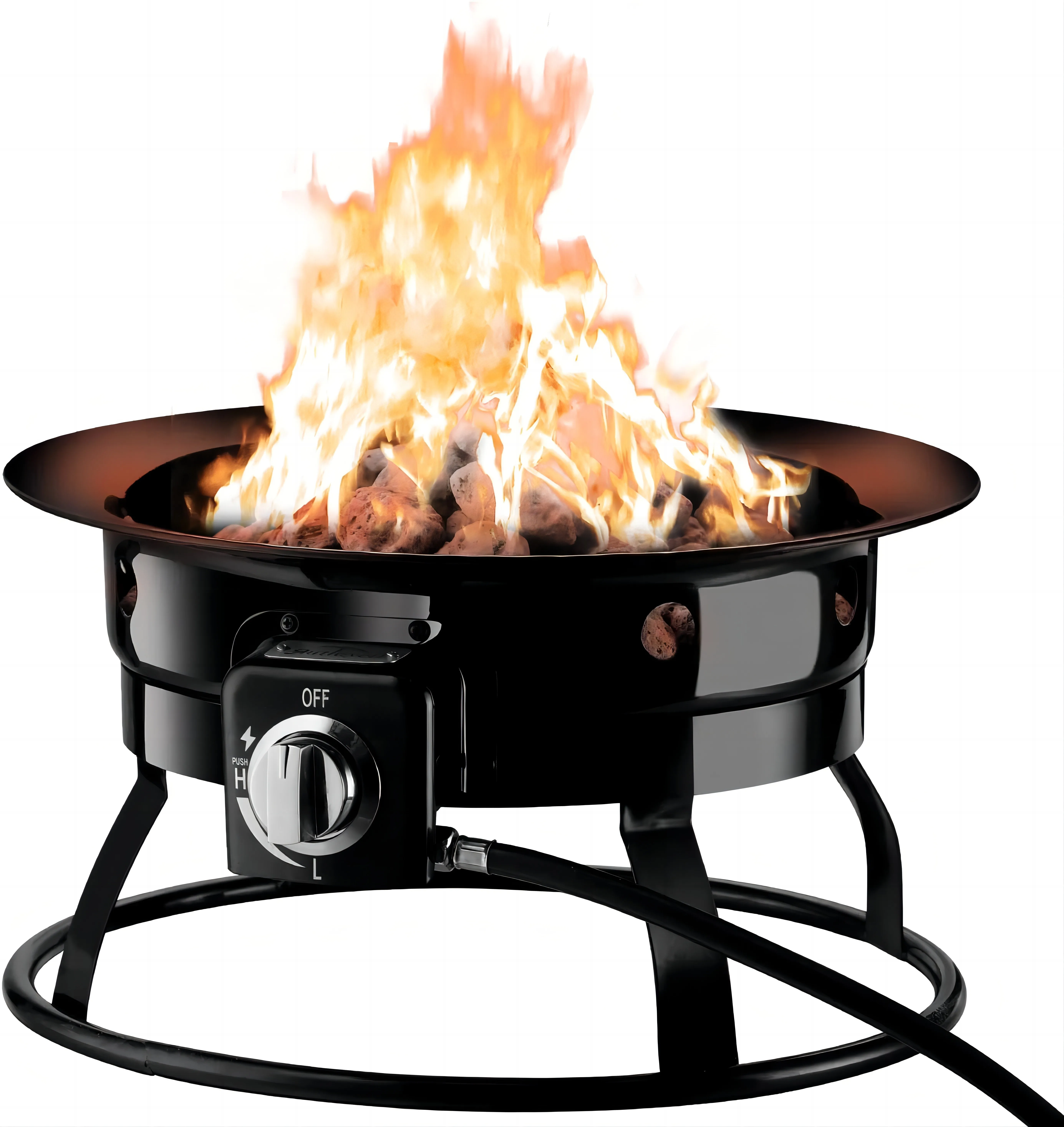 Modern Luxury Black High Quality Round Campfire Outdoor Gas Firepits