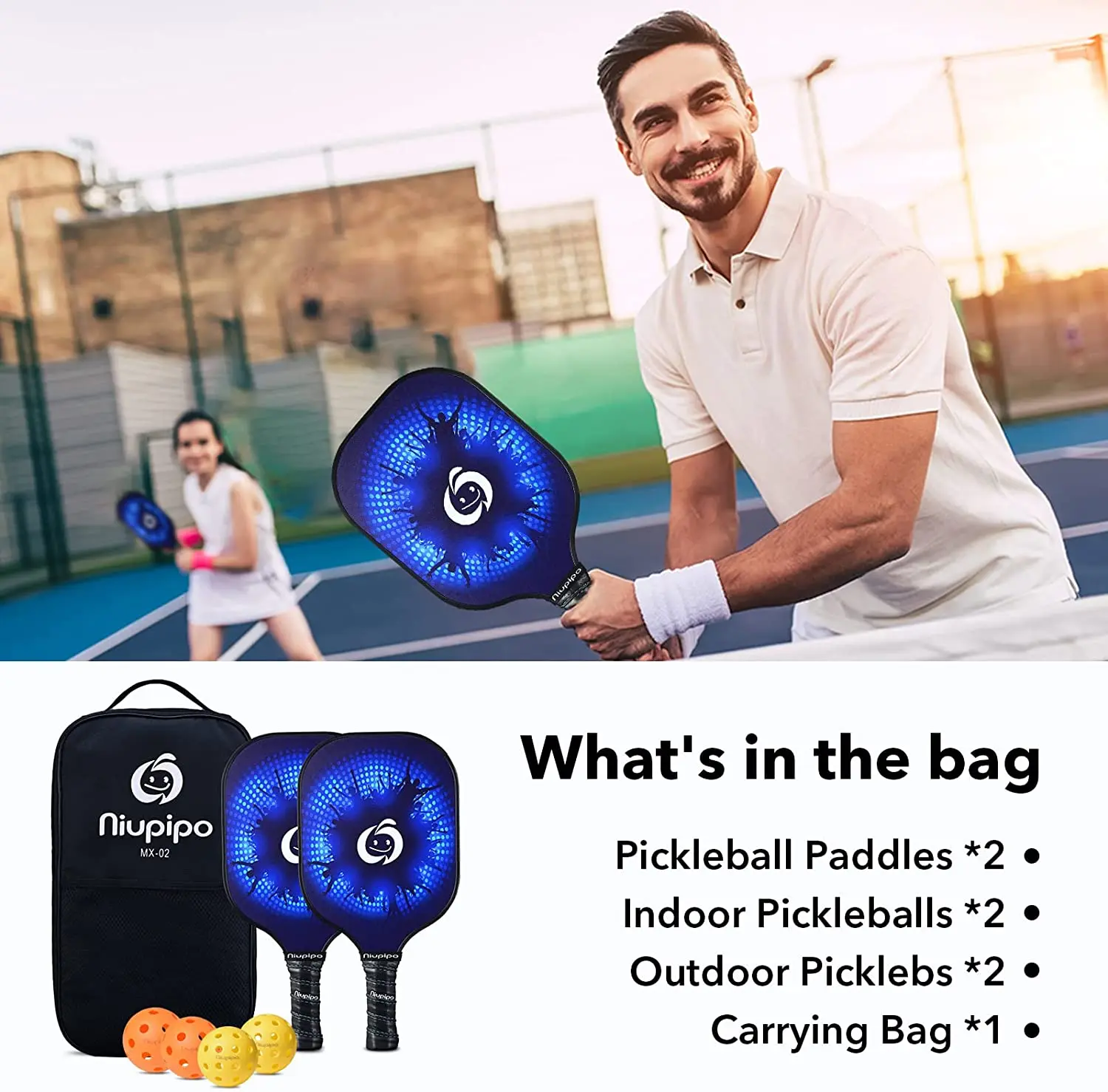Customize Pickleball Paddles - Set of 2 with Graphite Face