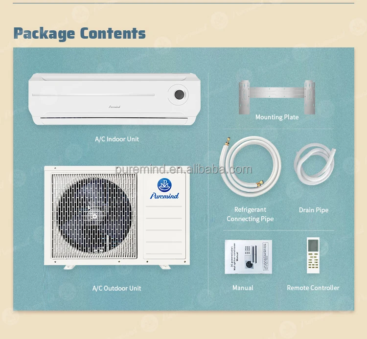 Puremind Solar Air Conditioners Inverter Cooling Only Dc 24v 36v 48v ...