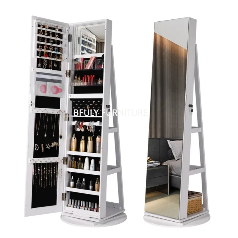 Stylish Design Rotating Freestanding Dressing Mirror Shelf And Top ...