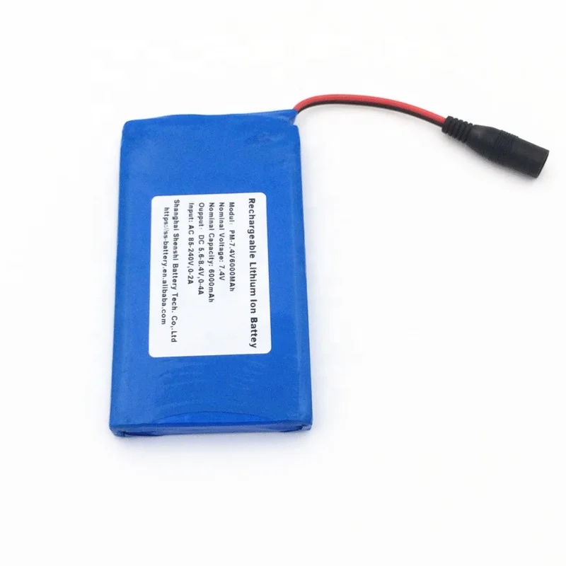 thin flat li ion polymer battery pack 7.4v 6000mah lipo battery 7.4v ...