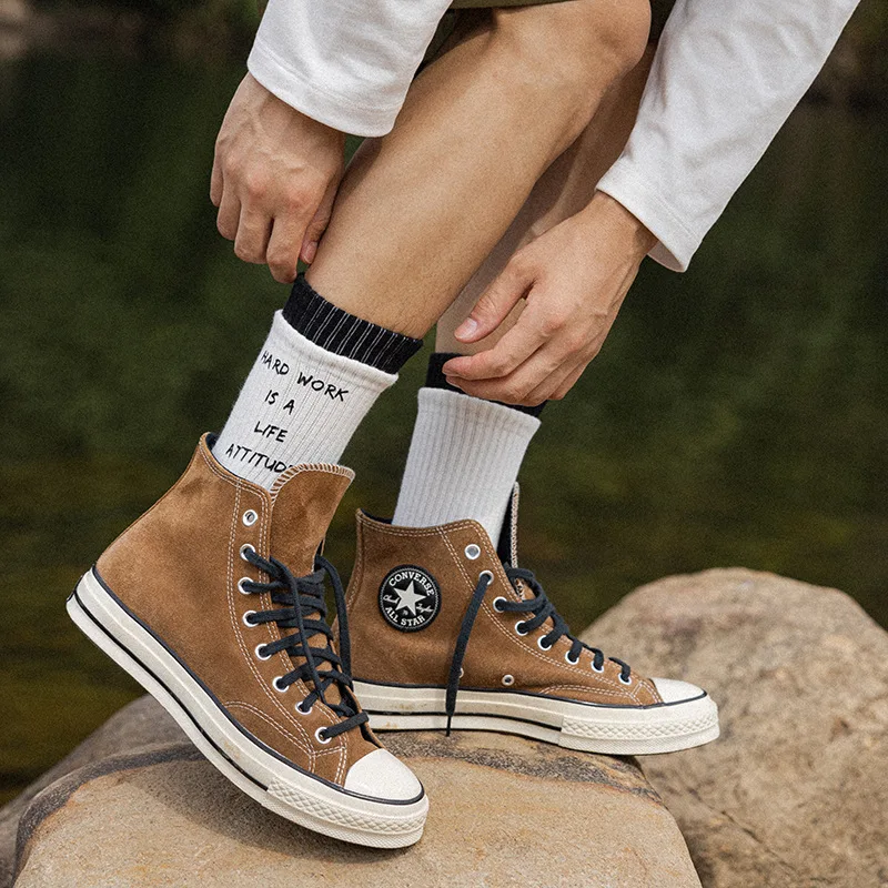 Wholesale New Design Double Rib Custom Cotton Crew Socks Fashion Men's ...