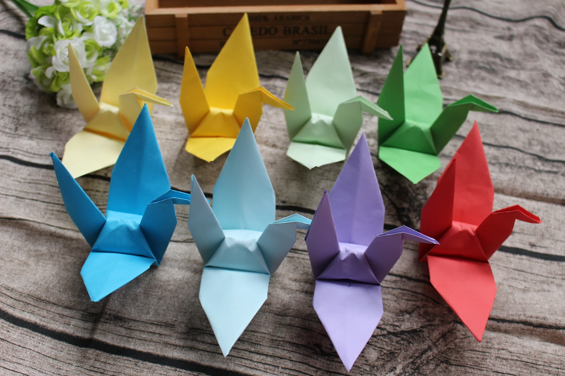 10x10cm fait à la main Art populaire Origami papier grues thème d'amour ...